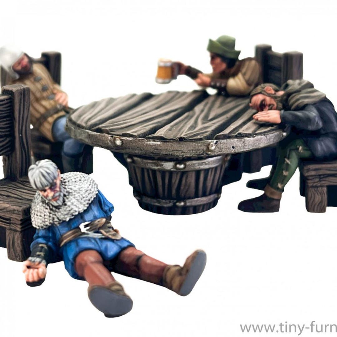 Drunk Visitors SITTING FOLKS 3D Printed Tabletop Miniatures for D&D ...