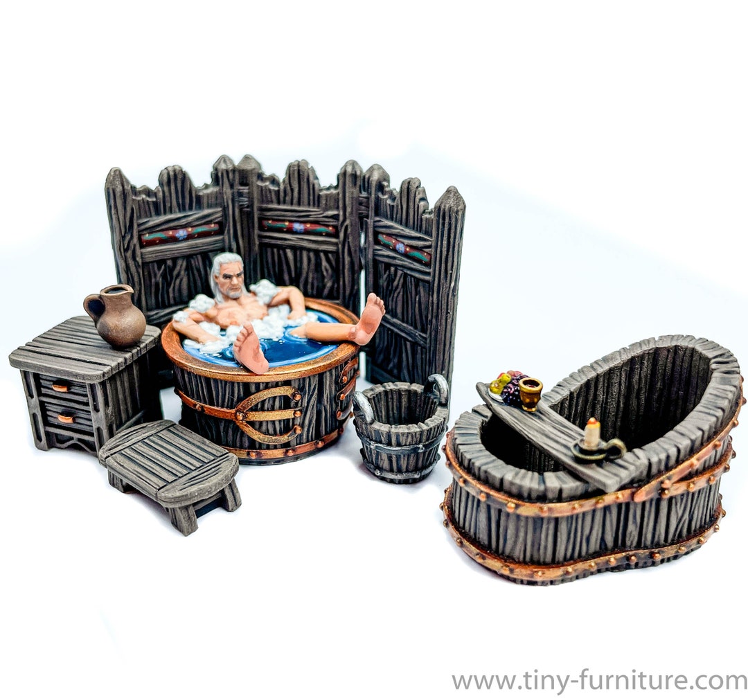 Medieval Bathroom PAINTED Tabletop Furnishing Props, and Terrain for ...