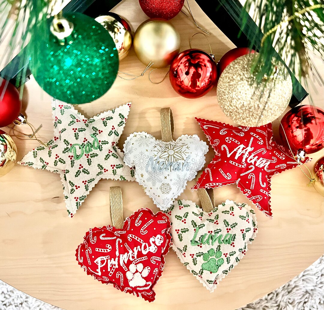 Beautiful Handmade Personalised Christmas Decorations for the Family ...