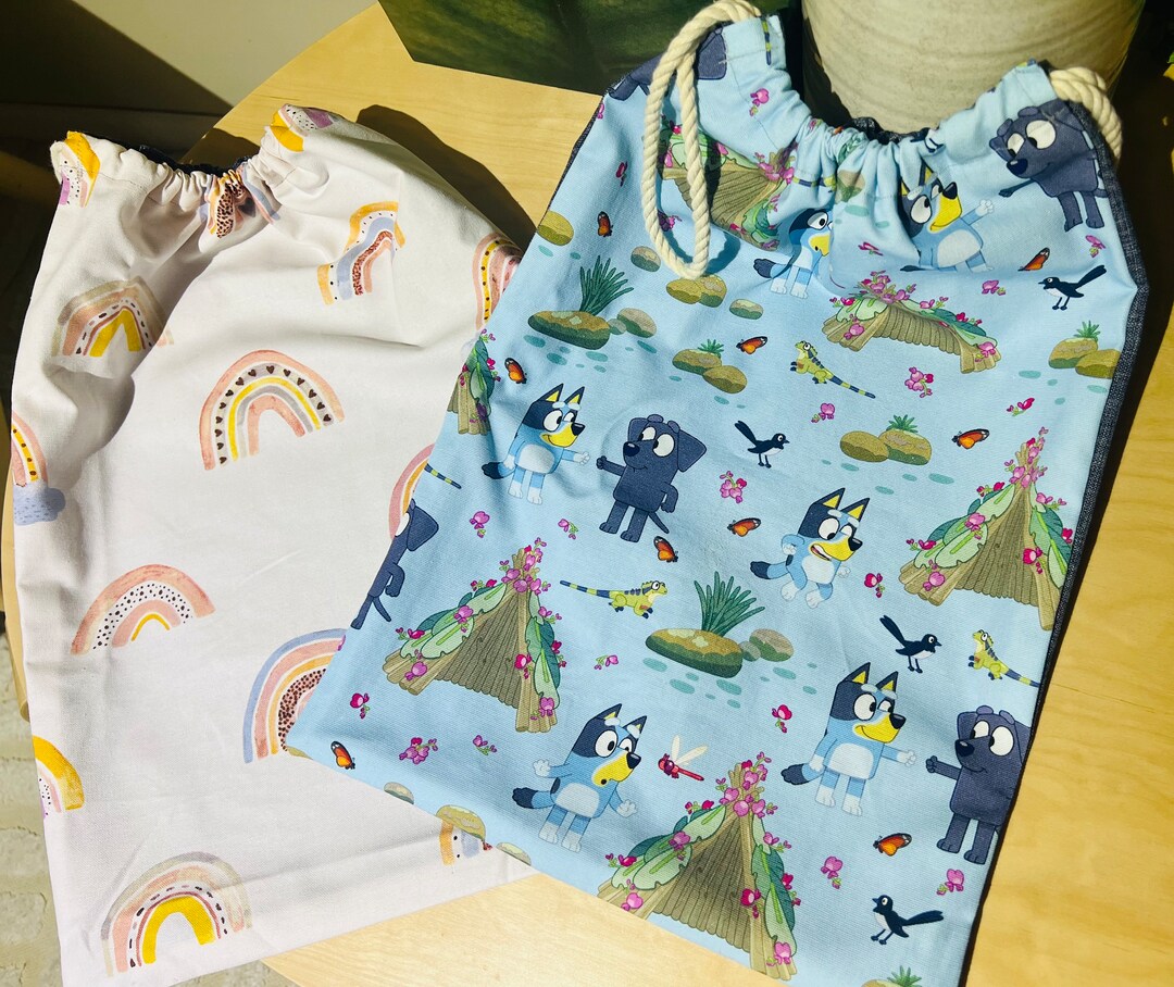 Personalised Embroidered Daycare Sheets Bag, Library Bag, Drawstring ...