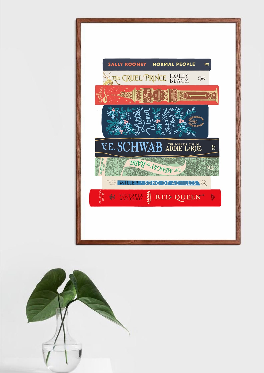 Custom Book Stack Art Print Digital - Etsy