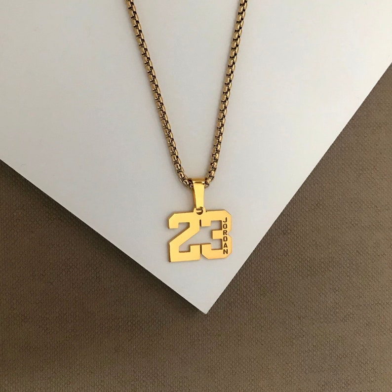 Gold Number Necklace Boys Baseball Necklace With Number - Etsy