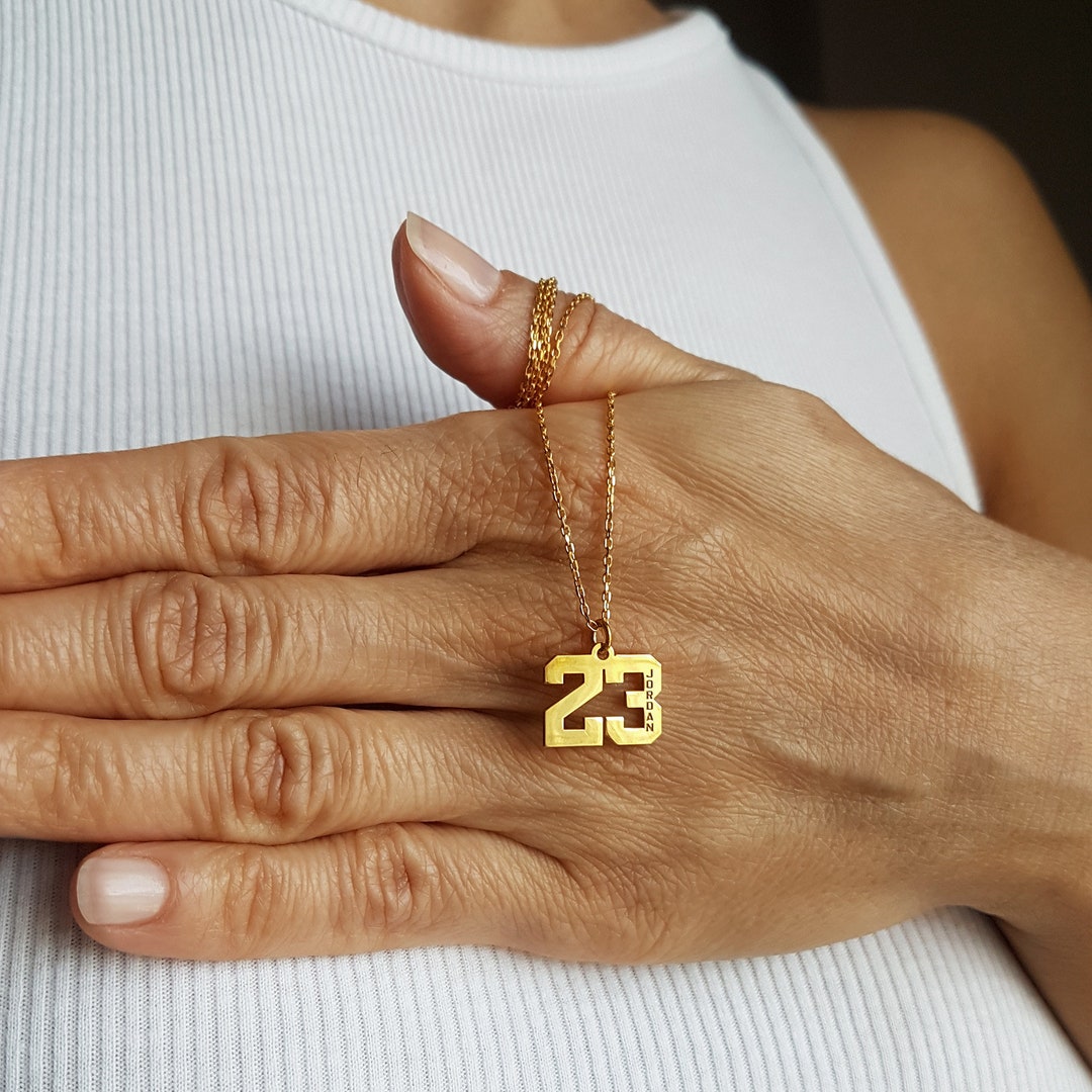 Gold Number Necklace, Boys Baseball Necklace With Number, Silver Number ...