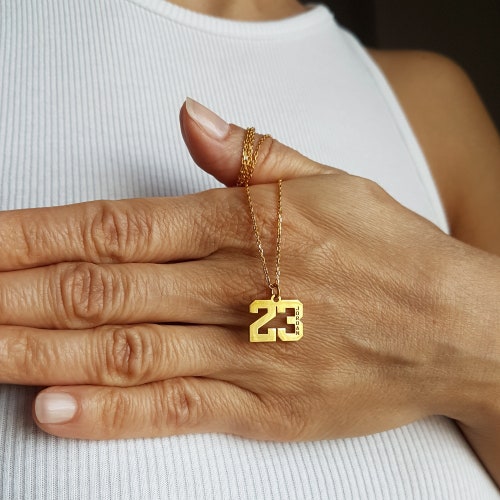 Gold Number Necklace Boys Baseball Necklace With Number - Etsy