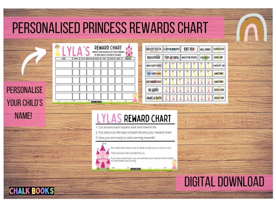 Princess Rewards Chart - Etsy