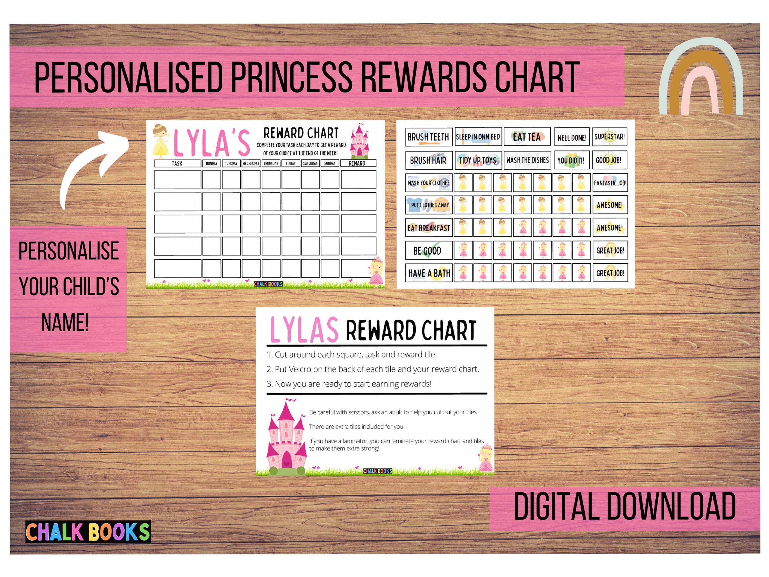 Princess Rewards Chart - Etsy