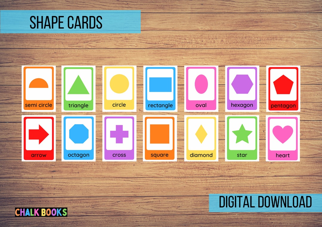 Coloured Shape Cards - Etsy