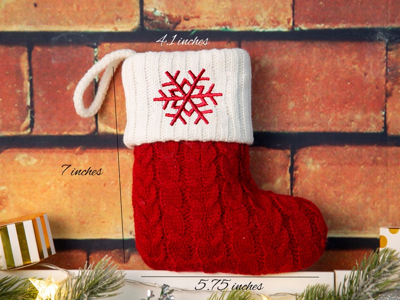 Initial Cable Knitted Stocking Mini Monogrammed Stocking - Etsy