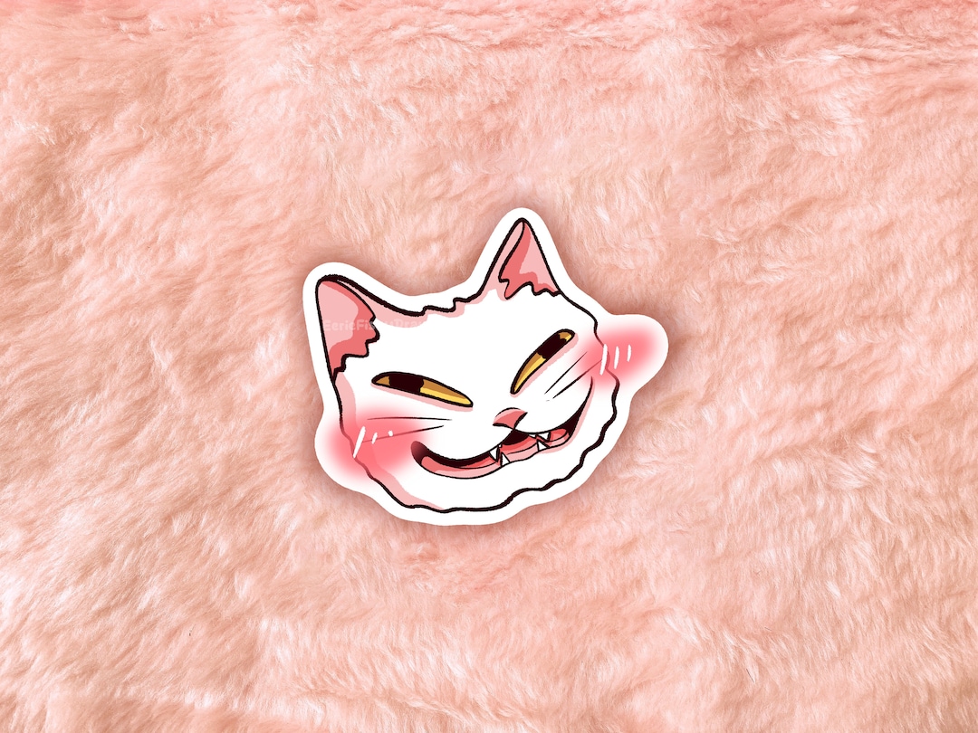 Blushing Cat Meme Vinyl Sticker - Etsy
