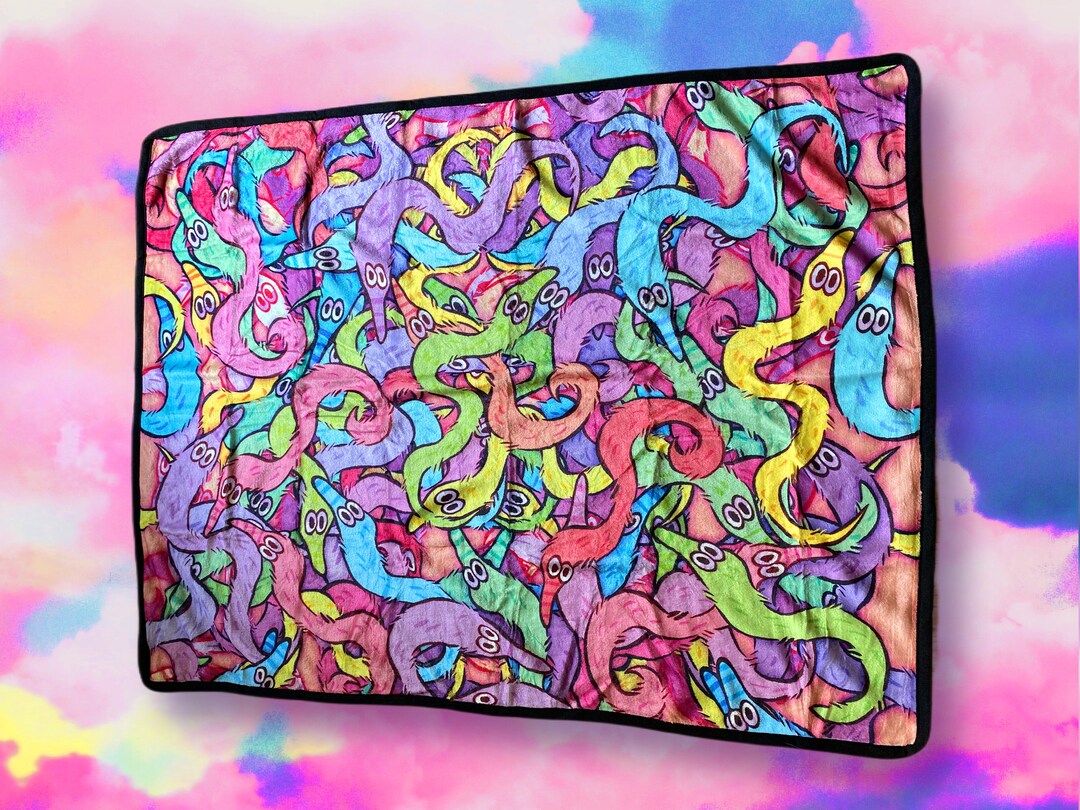 Colorful Worms Blanket one Sided - Etsy