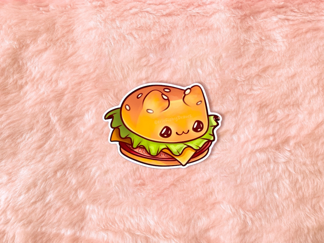 Cat Burger Meme Vinyl Sticker - Etsy
