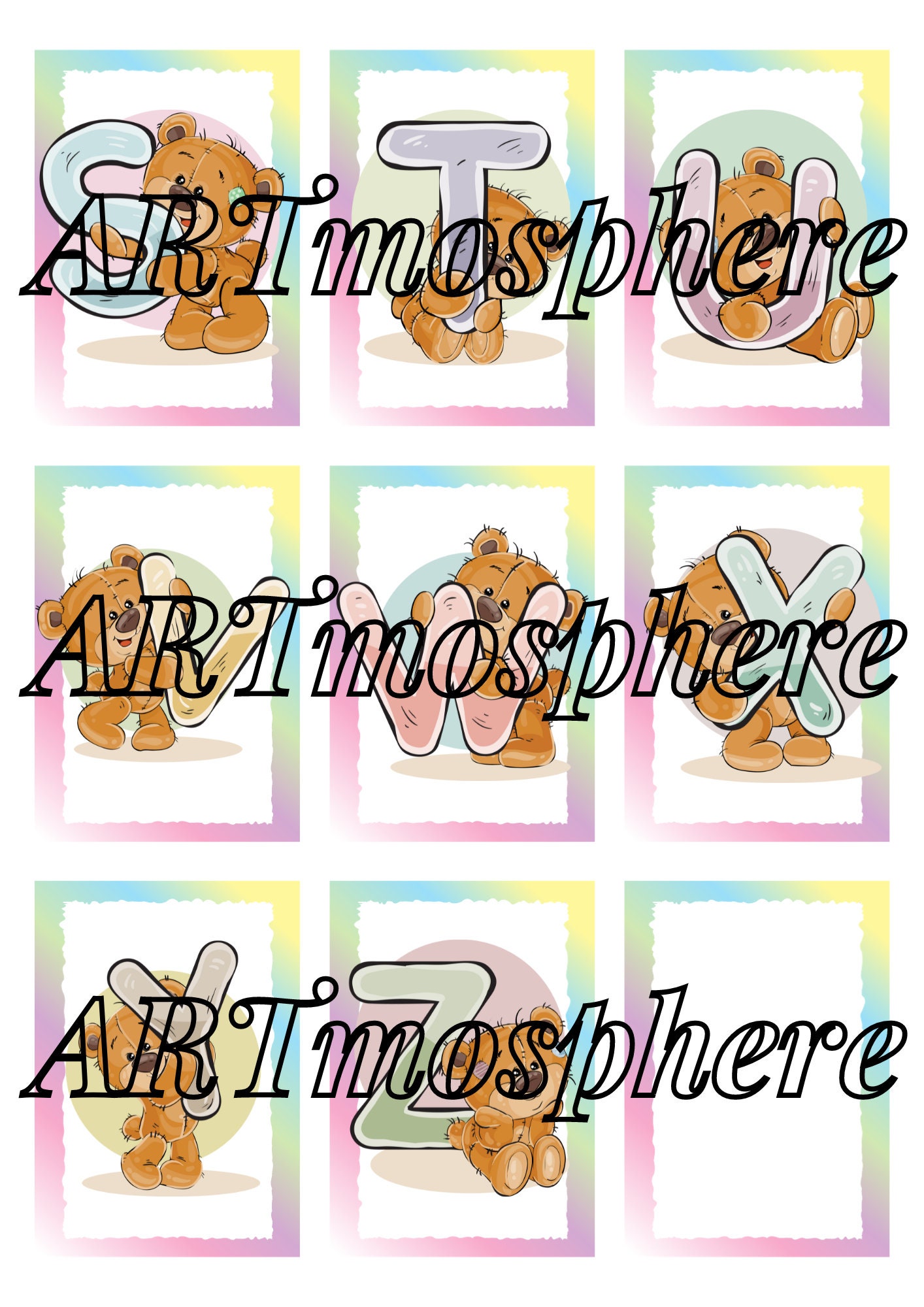 Alphabet and Number Bear Playing Cards, Educational Game, School ...