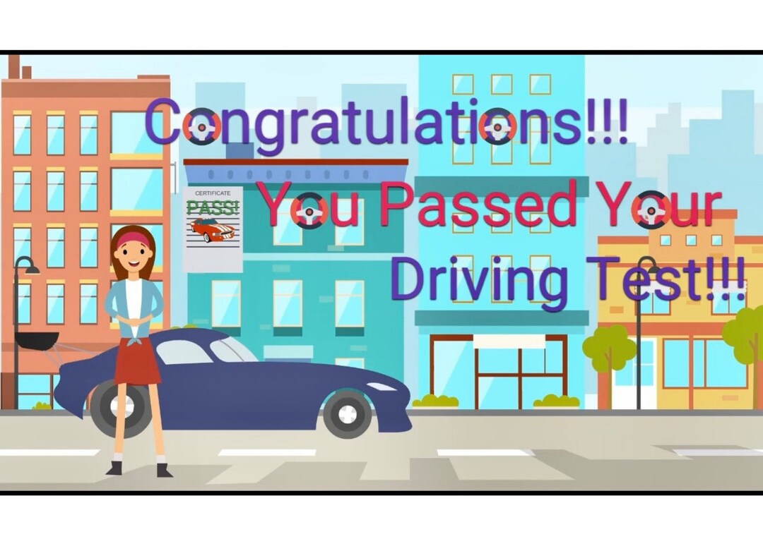 Driving Test Pass Card for Female, Congratulations, You Passed Your ...