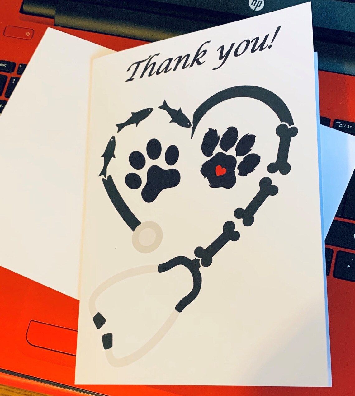 Vet Thank You Card, Printable Thank You Card for Vet, Digital File ...