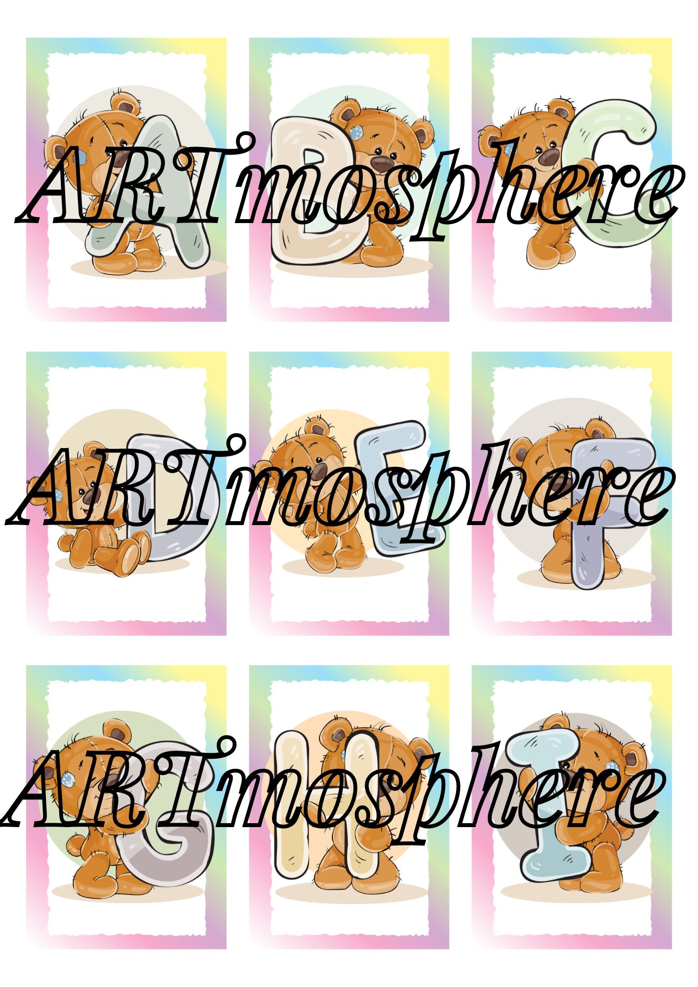 Alphabet and Number Bear Playing Cards, Educational Game, School ...