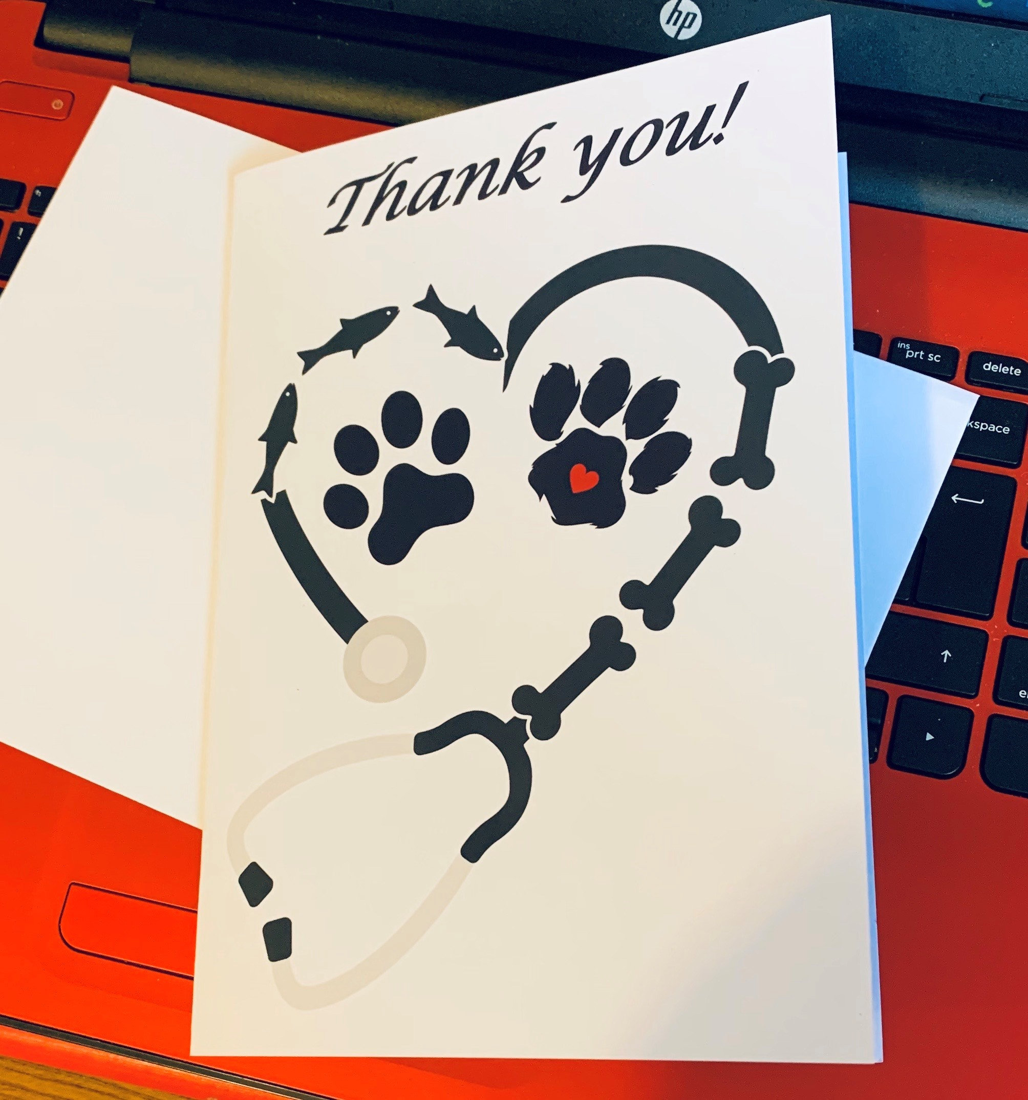 Vet Thank You Card, Printable Thank You Card for Vet, Digital File ...