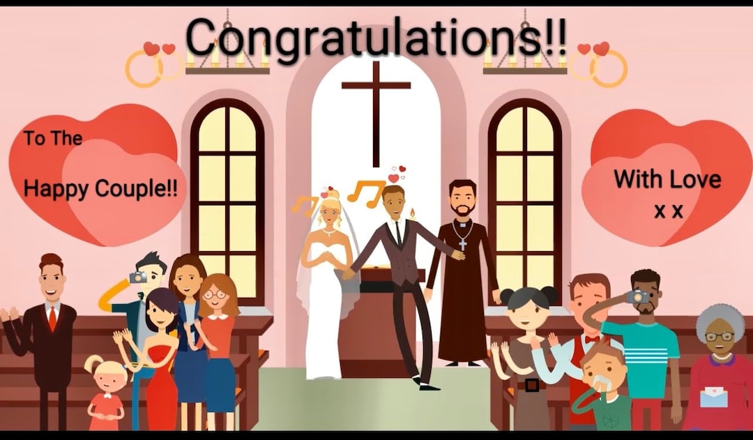 Wedding Video Card, Digital File, Wedding Gift, Digital Animation ...