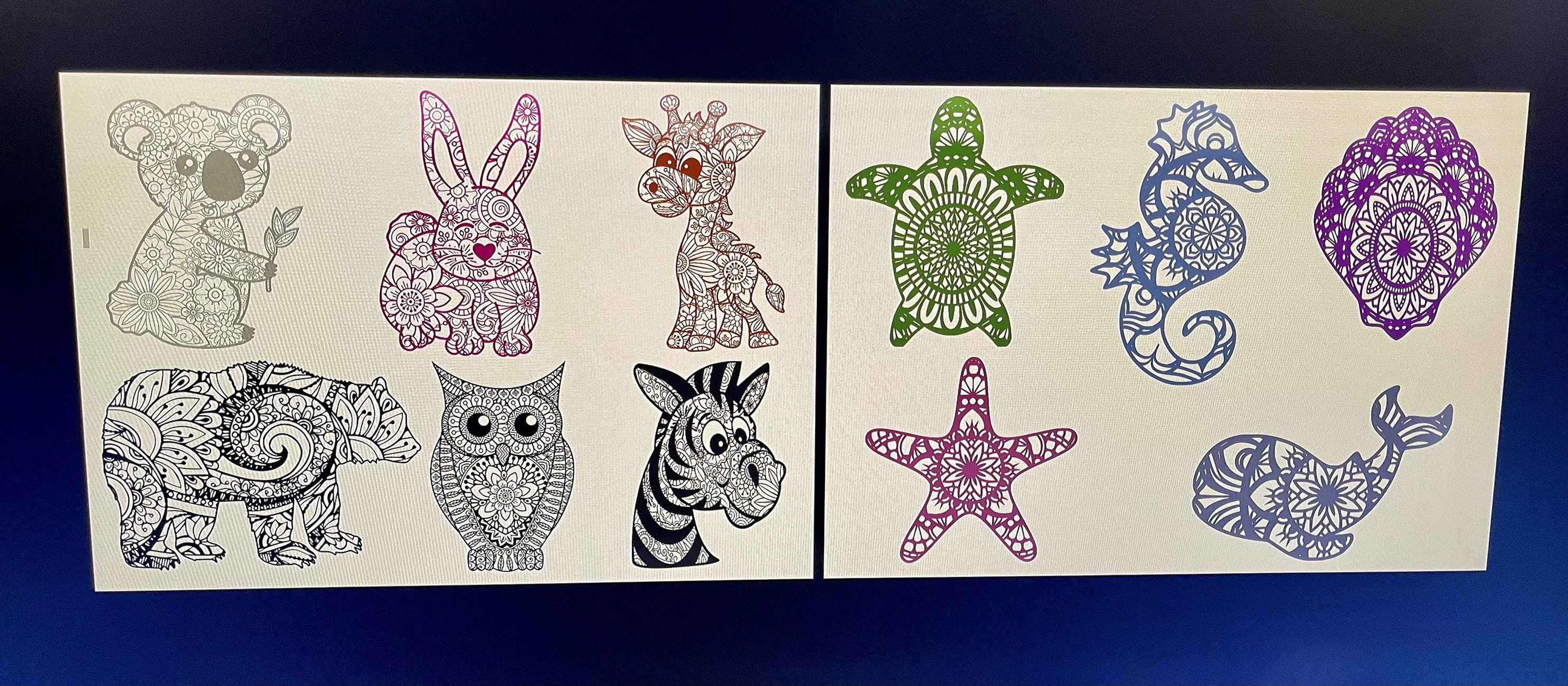 Printable Colouring Sheets Animal Zentangle Mandalas, Digital File ...