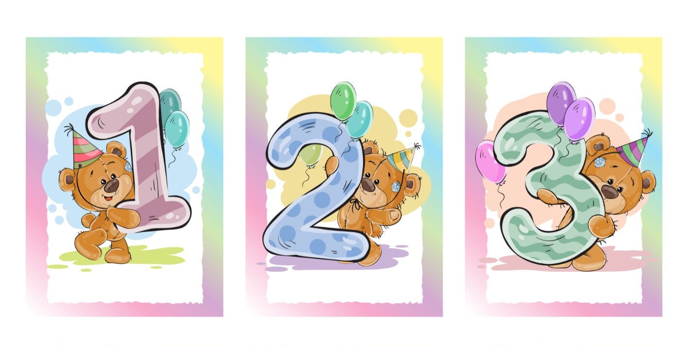 Alphabet and Number Bear Playing Cards, Educational Game, School ...