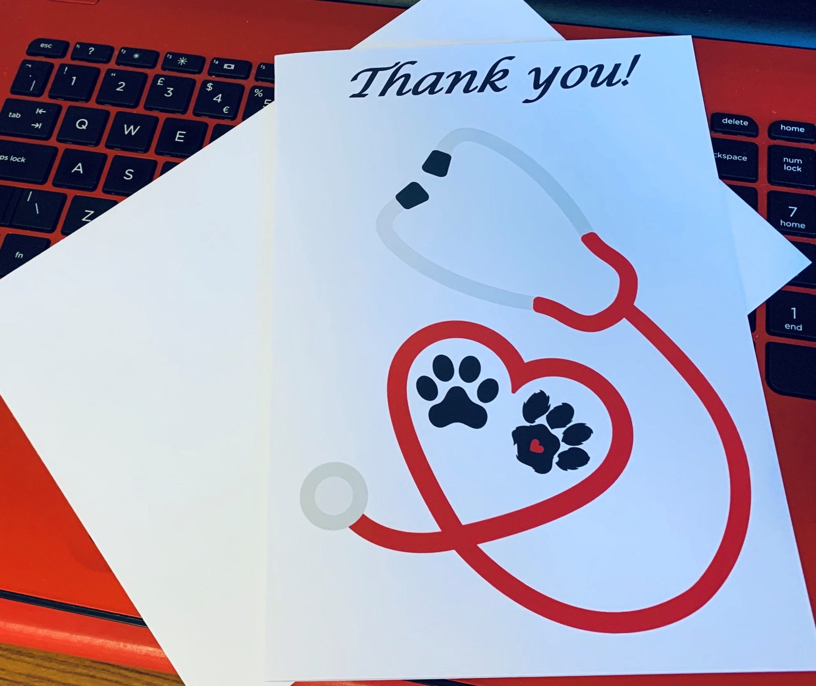 Vet Thank You Card, Printable Thank You Card for Vet, Digital File ...