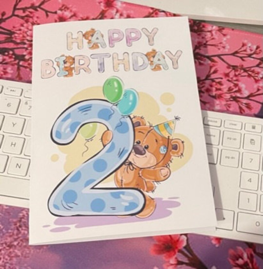 2nd Birthday Card, Happy Birthday 2 - Etsy