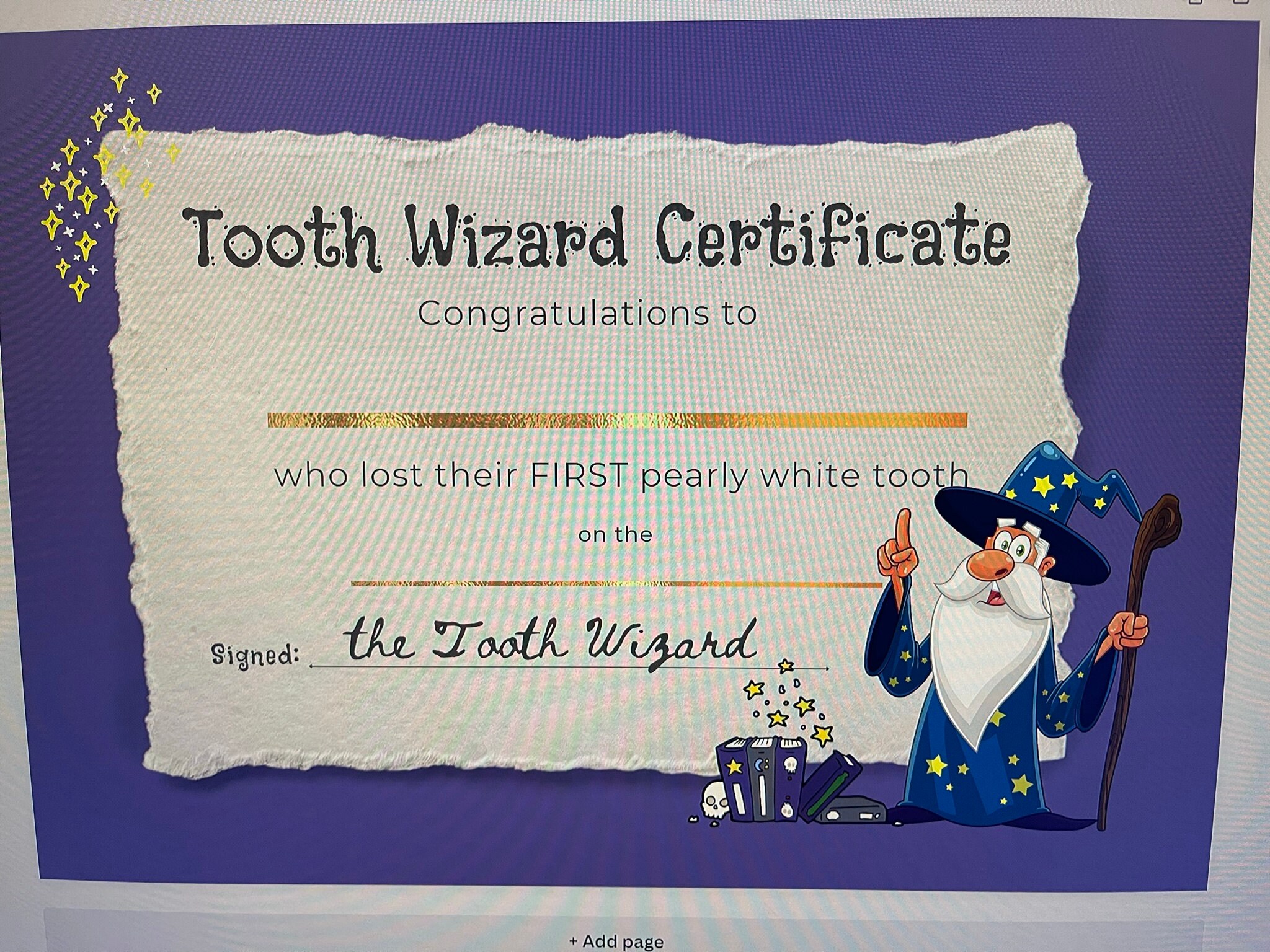 First Tooth Loss Certificate Printable Digital File 1st Tooth - Etsy