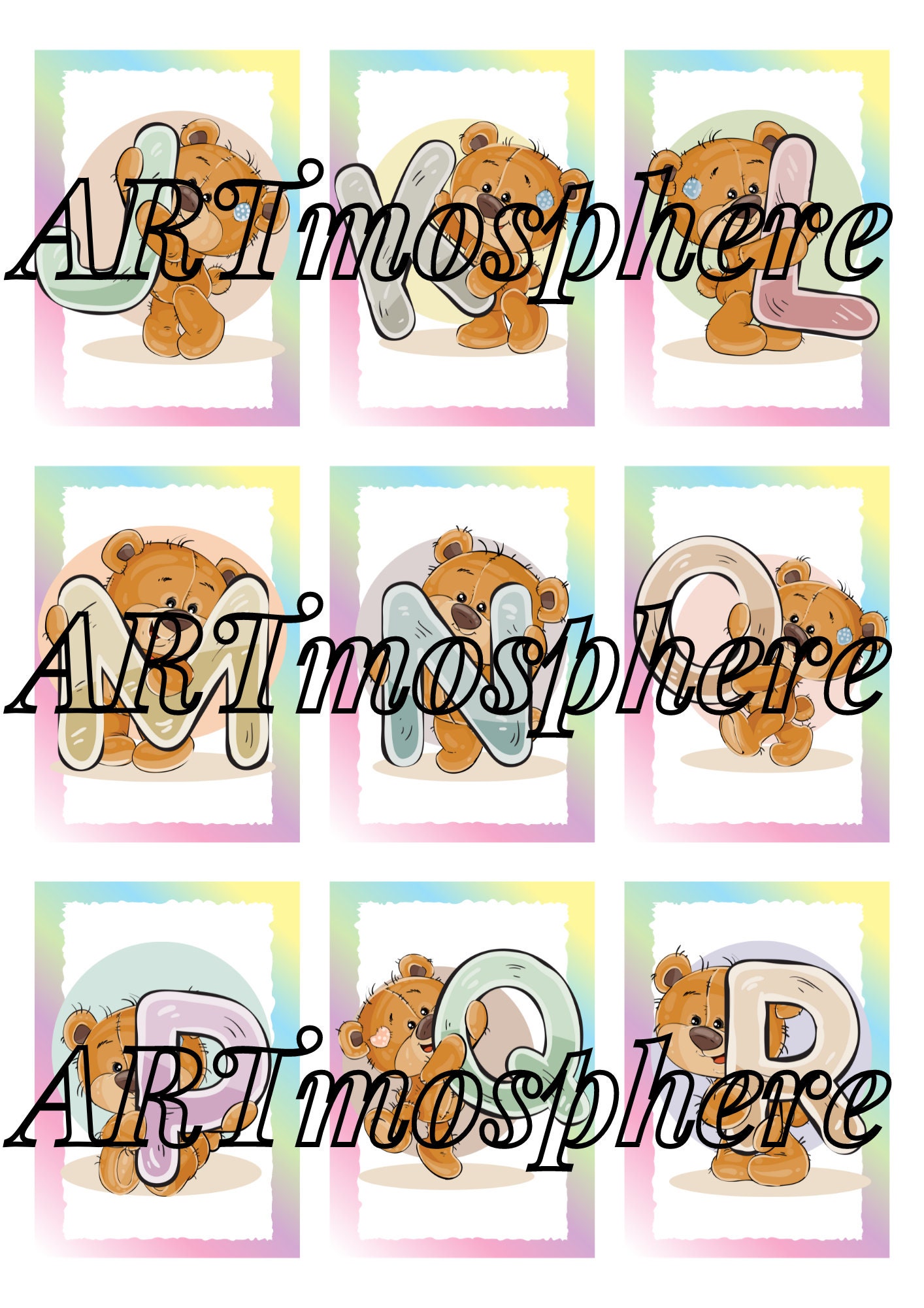 Alphabet and Number Bear Playing Cards, Educational Game, School ...