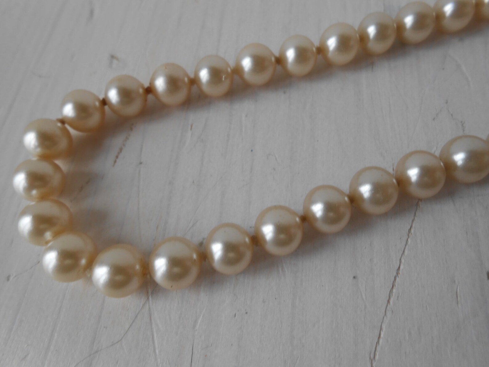 Vintage Faux Pearl Necklace Long Knotted Glass Pearls 80s - Etsy