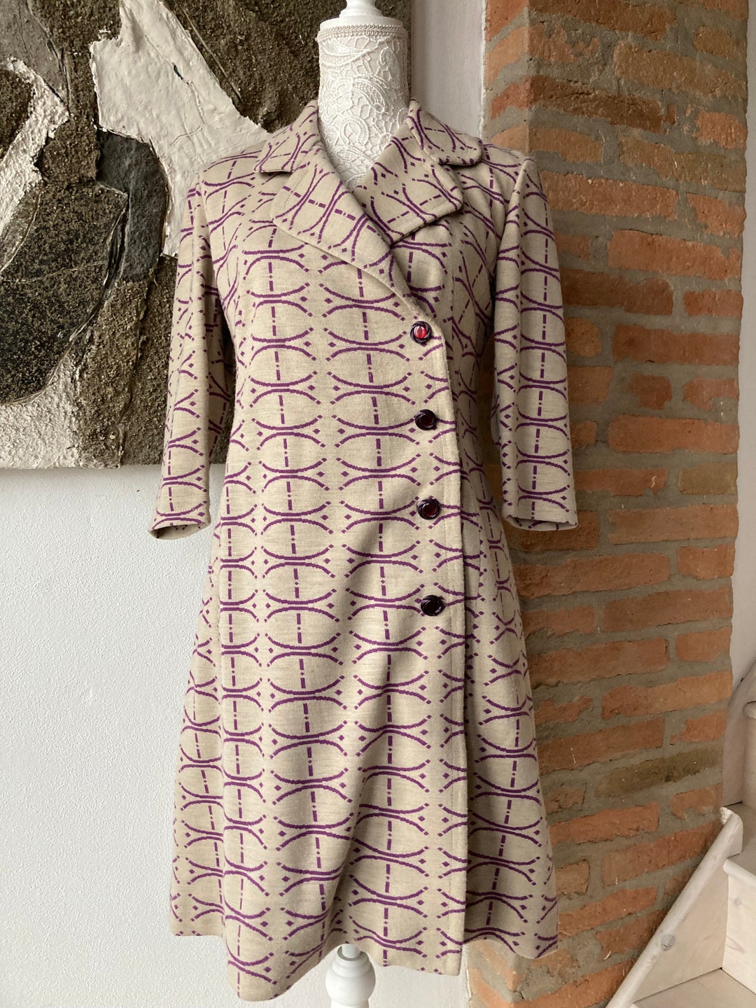 Vintage Mini Dress 1960s Woman Dress Redingote - Etsy
