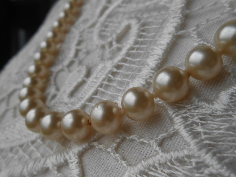 Vintage Faux Pearl Necklace Long Knotted Glass Pearls 80s - Etsy
