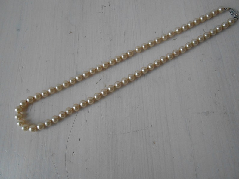 Vintage Faux Pearl Necklace Long Knotted Glass Pearls 80s - Etsy