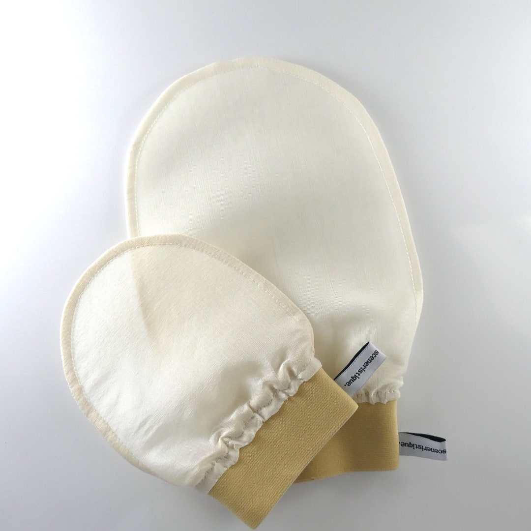 Scrub Glove kese Made of Silk Set - Etsy