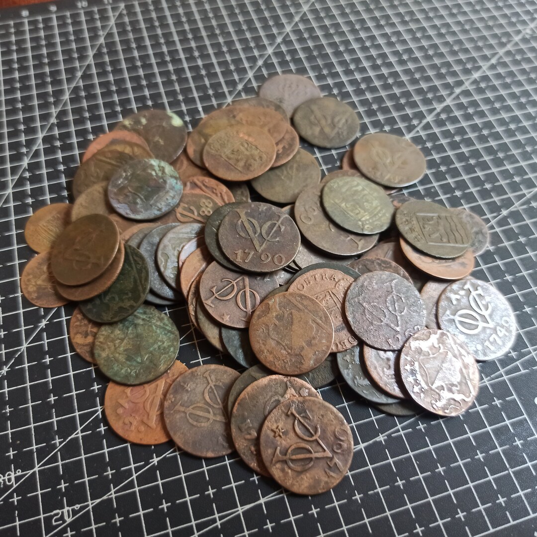 10 Pcs Random Various VOC Colonial Coins | Genuine Metal Detecting ...