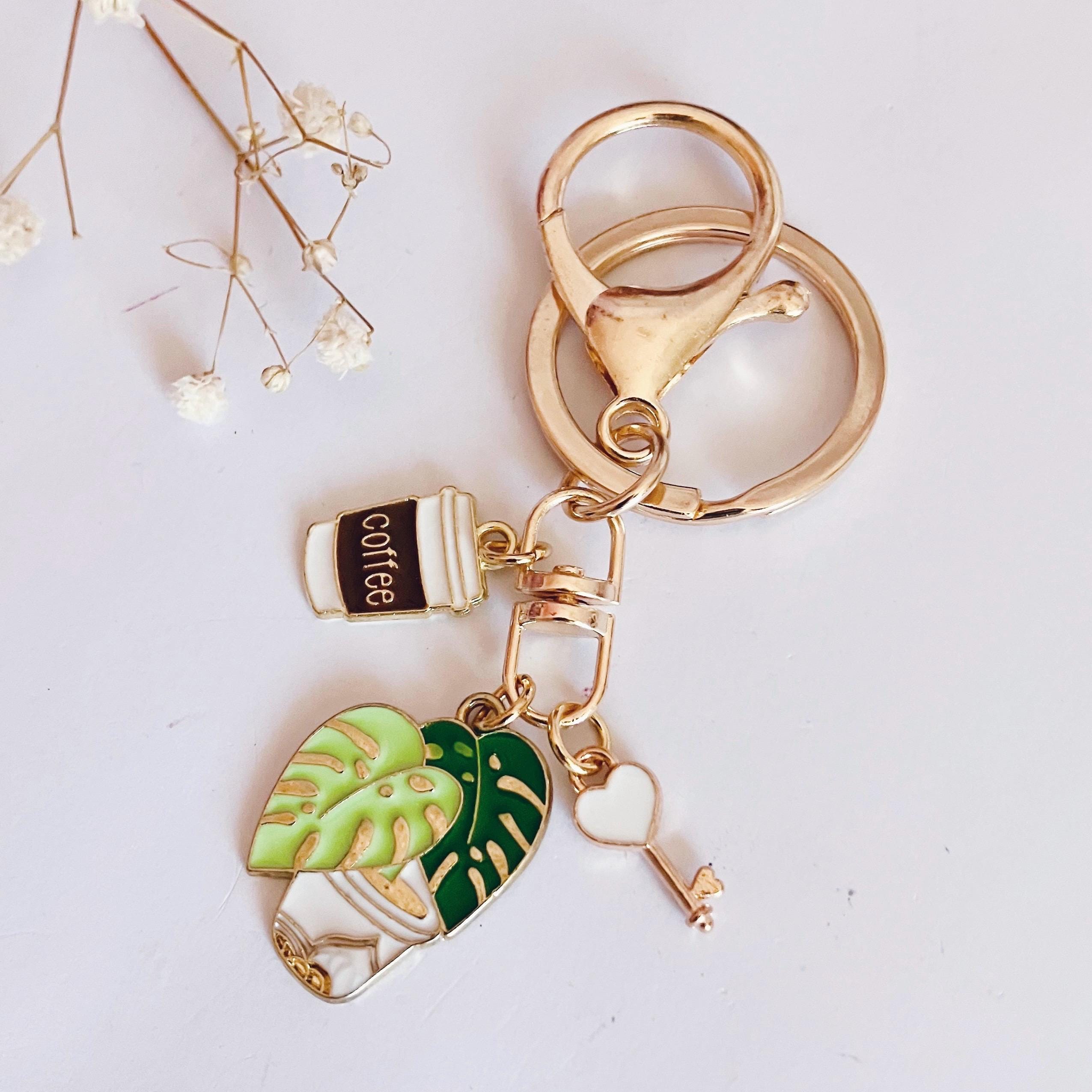 Plant Lover Keychain | Bag Charm | Nature Coffee Lover Gift | Custom ...