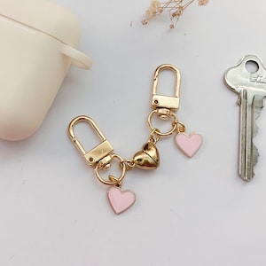Connecting Magnetic Heart Friendship / Couples Keychain Charms Set ...