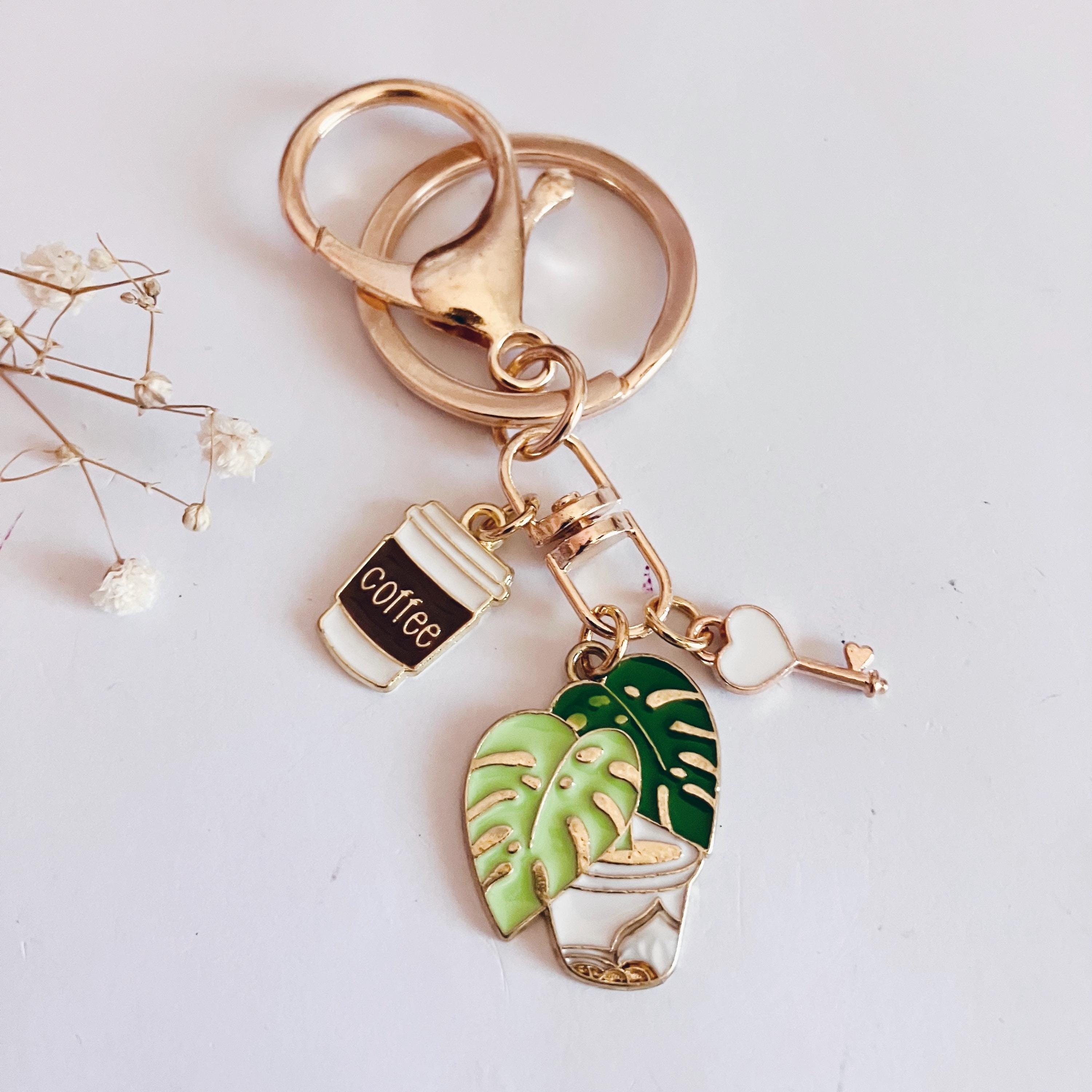 Plant Lover Keychain | Bag Charm | Nature Coffee Lover Gift | Custom ...