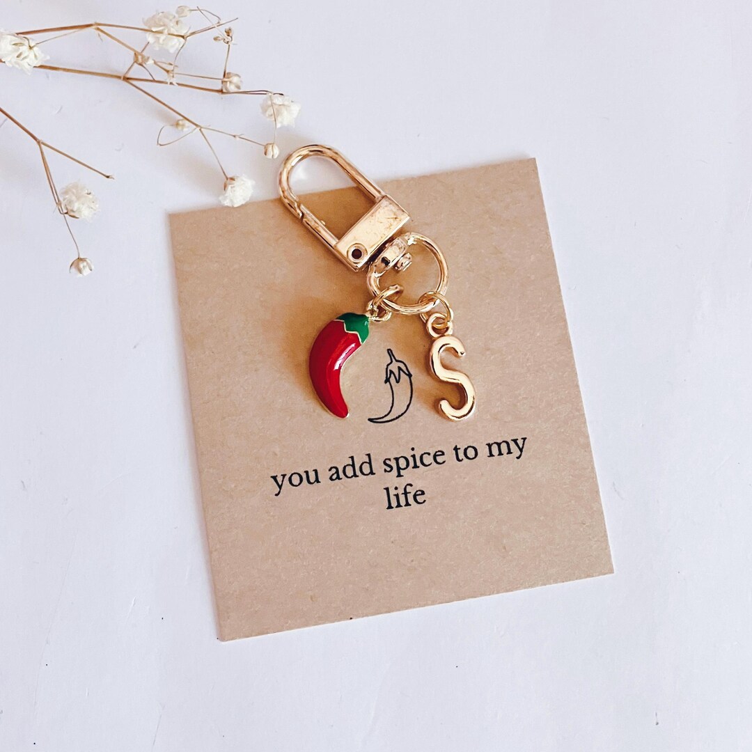 Personalised Spicy Chilli Charm With Initials & Gift Message / Love ...