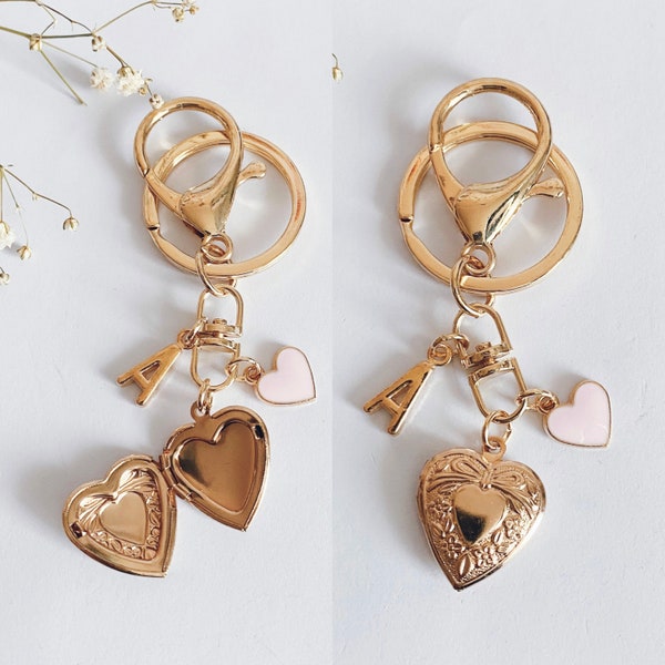 Custom Locket Heart Keychain - Etsy