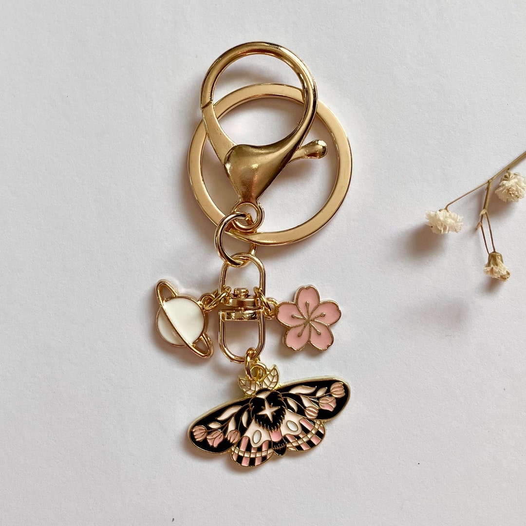 Ethereal Moth Keychain | Bag Charm | Butterfly Flower Nature Gift ...