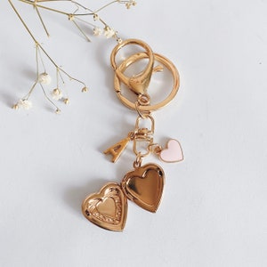 Customised Locket Love Heart Keychain | Bag Charm | Personalised Gift ...