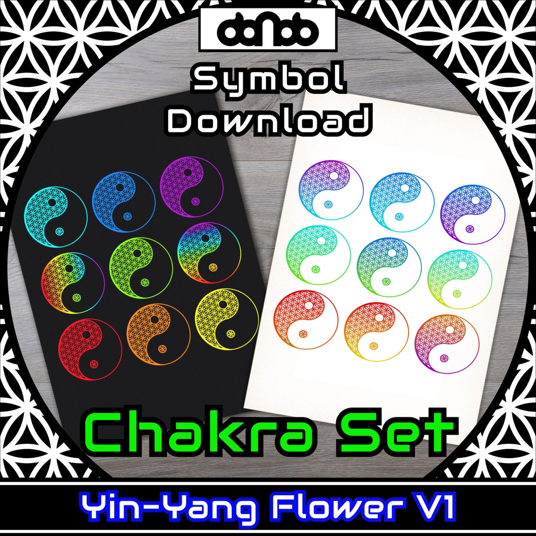 Yin-yang Flower V1 Chakra Set Geometric Symbol Design Sacred Geometry ...