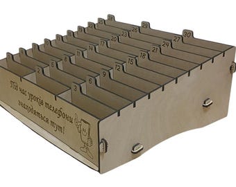 36-grid Wooden Cell Phone Holder Rack With or Without Personalized Logo ...