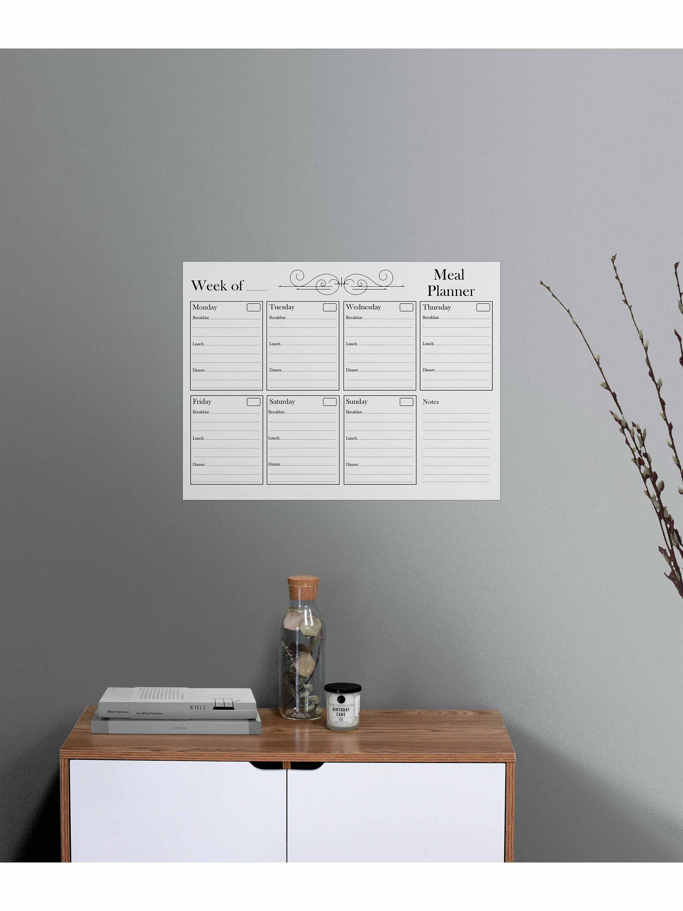 Meal Planner Printable Menu Weekly Food Diary Editable Organizer Sheet ...