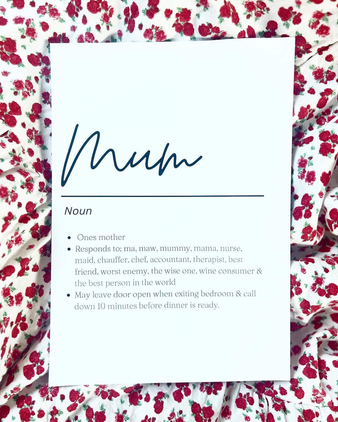 Mum Definition Mothers Day Print Personalisation Available Etsy Uk