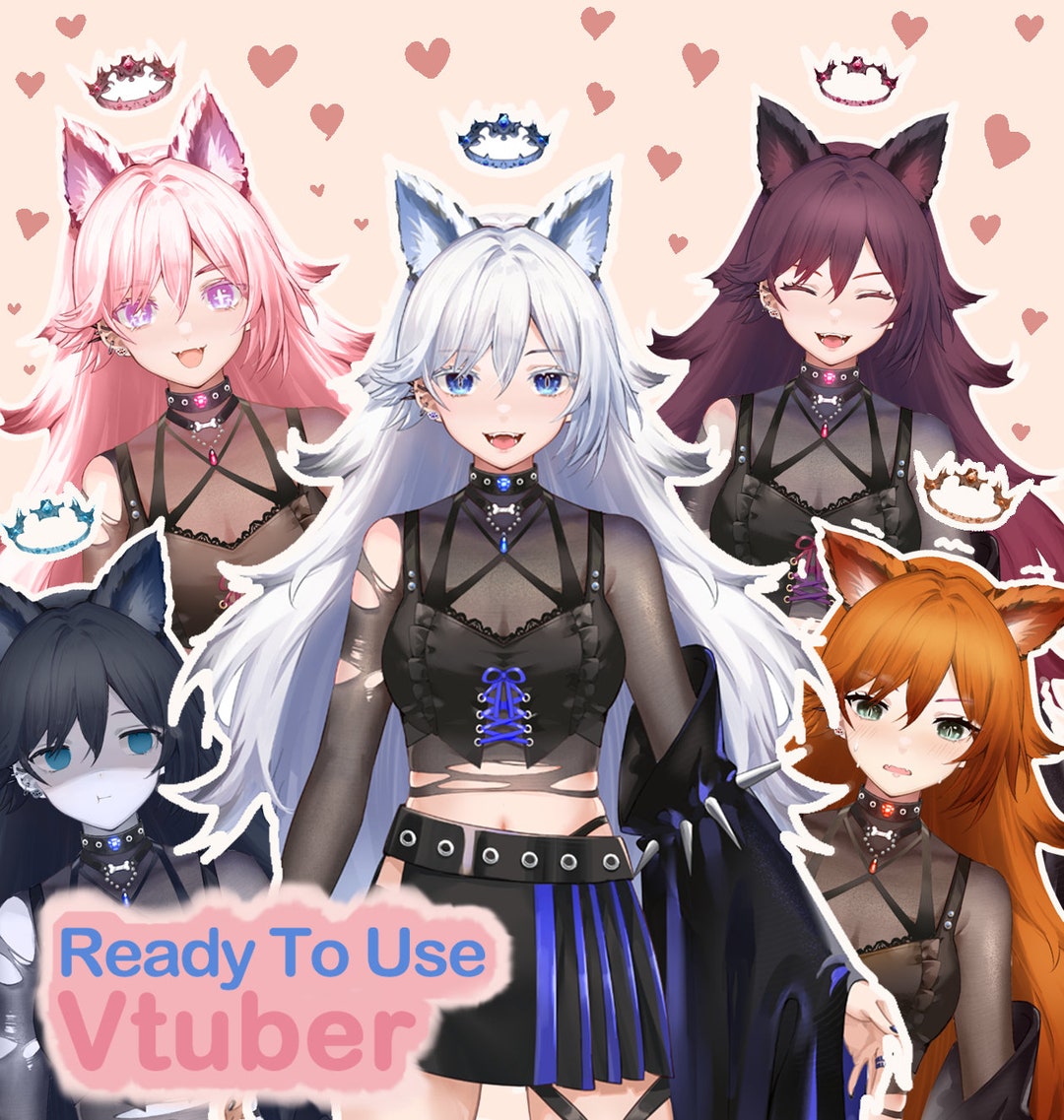 Five Colour Wolf Girl Vtuber Model Premade Vtuber Model - Etsy