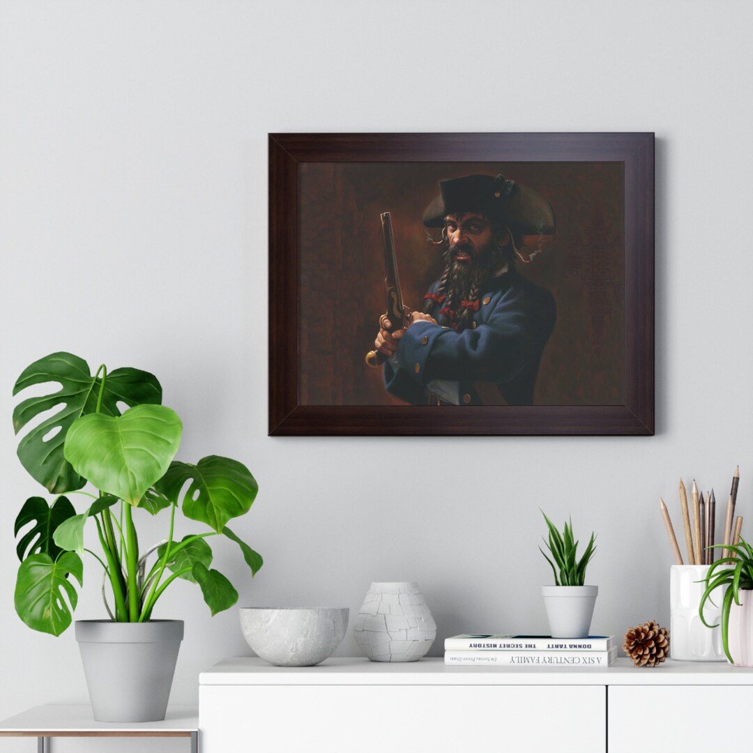 Blackbeard the Pirate Poster Print in A Frame Nautical Art Adventure ...