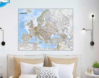 Europe Map - Political - Peel & Stick Removable Wall Decal - Etsy Canada