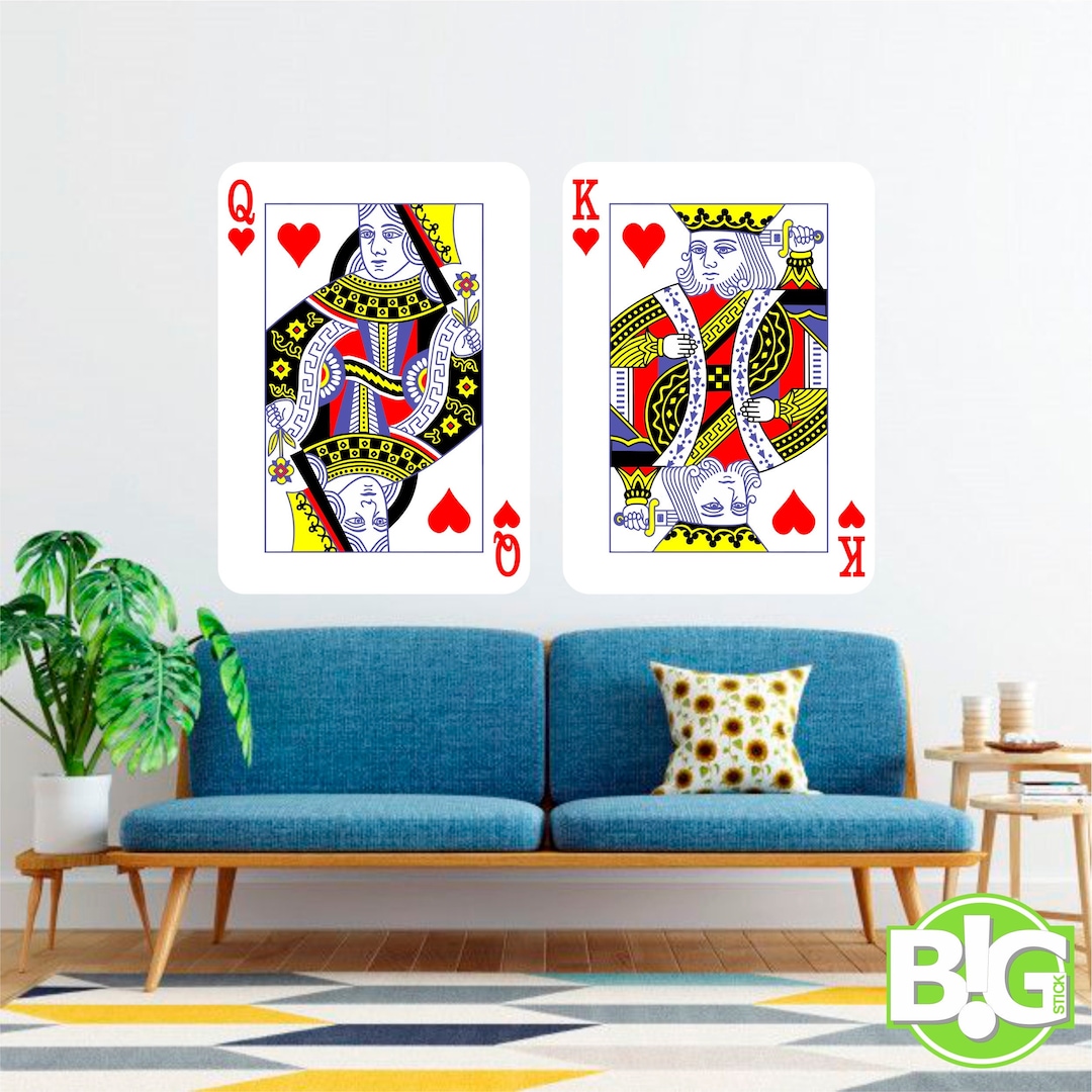 KING and QUEEN of Hearts, Big Wall Sticker - Etsy