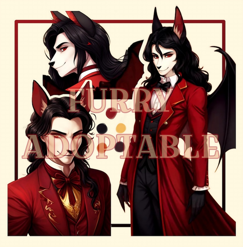 Adoptable Furry Vampire Bat Fursona Adopt Limited Edition Reference ...