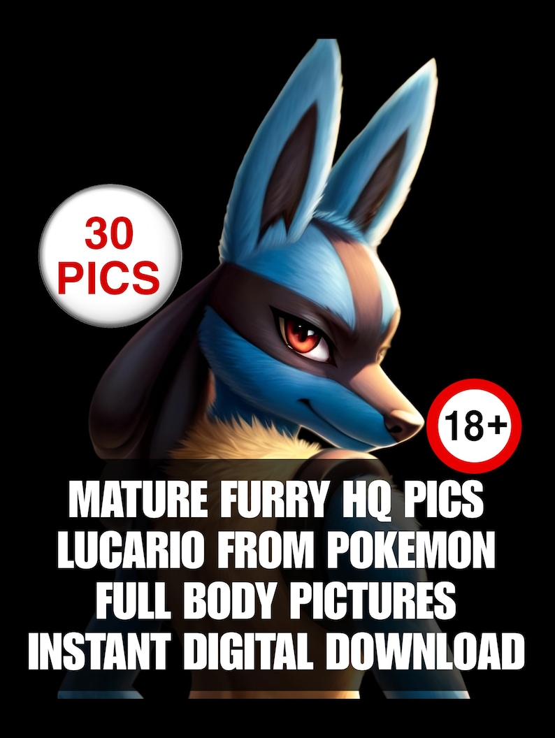 18 Furries: Lucario From Pokemon Instant Digital Download Mature ...